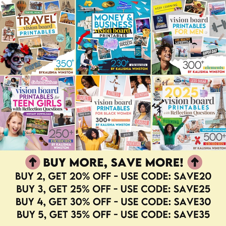 Christian Vision Board Printables - 120+ Beautiful Images, Phrases ...