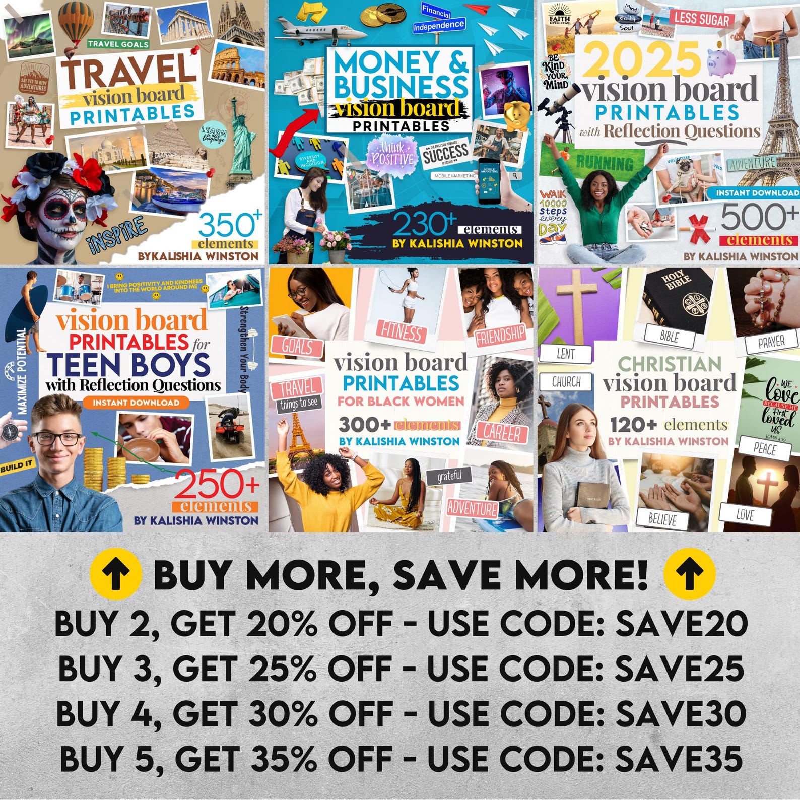 Vision Board Printables for Men - 300+ Inspiring Pictures, Words and ...