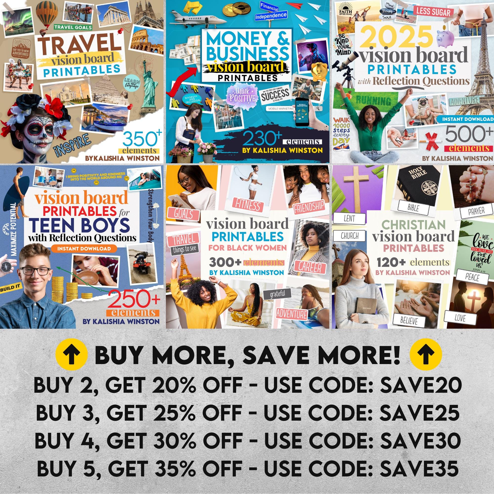 Vision Board Printables for Men - 300+ Inspiring Pictures, Words and ...