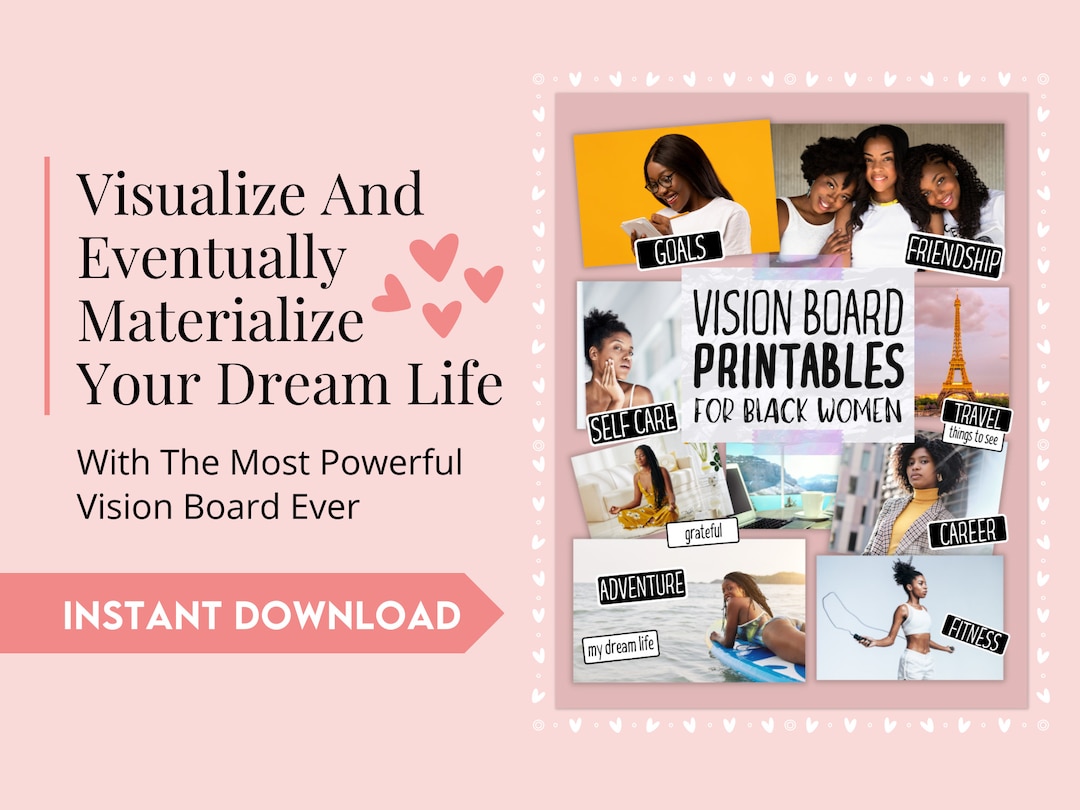 Vision Board Printables For Black Women 300 Inspiring Etsy