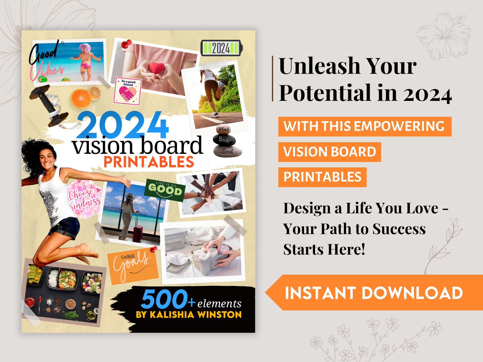 2024 Vision Board Printables 500 Images Words Affirmation - Etsy