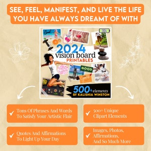 2024 Vision Board Printables - 500+ Images, Words, Affirmation Cards ...