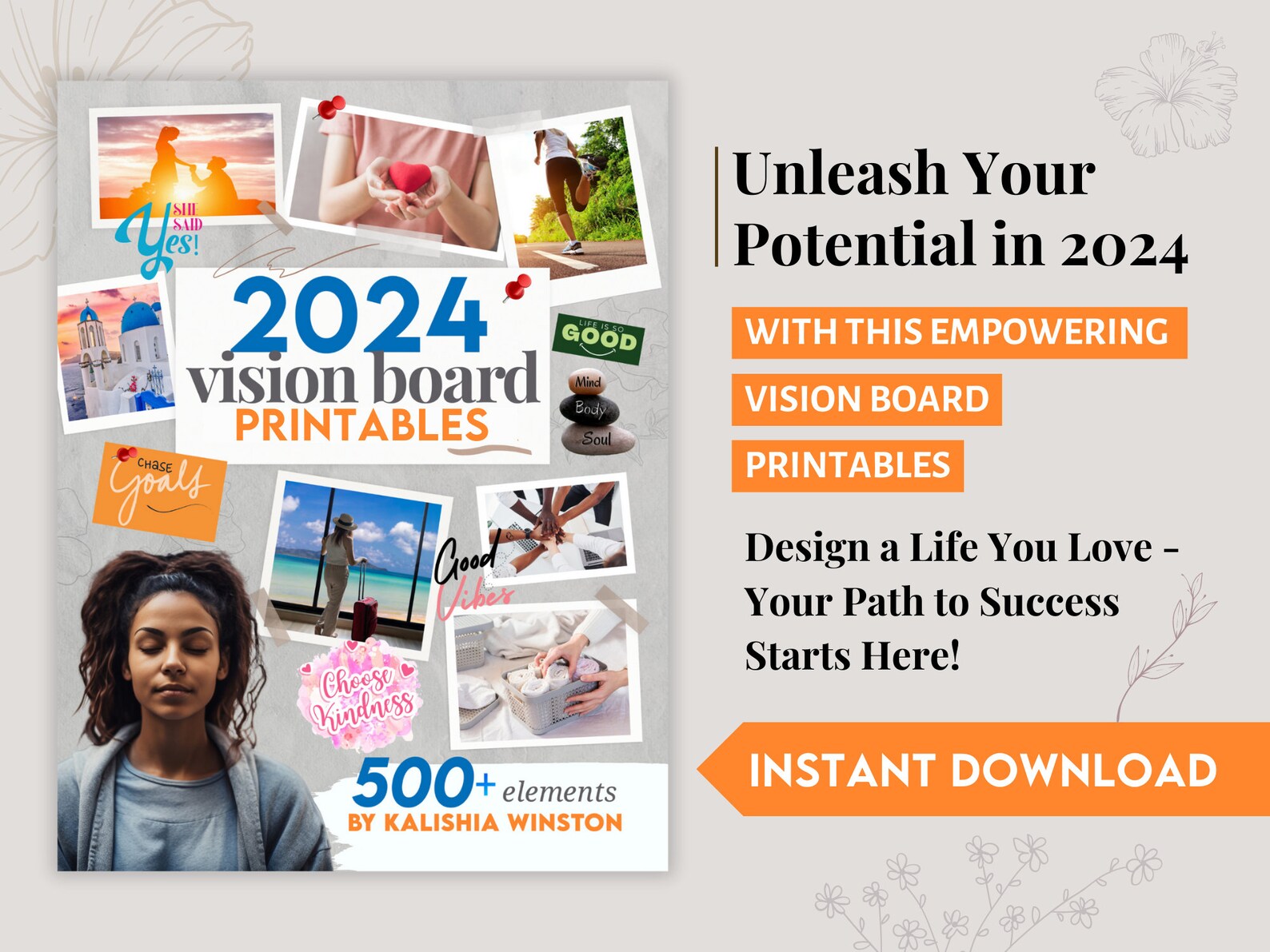 2024 Vision Board Printables 500 Images Words Affirmation - Etsy