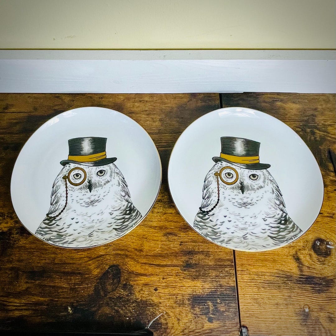 Vintage Gilded Owl Plates - West Elm Rachel Kozlowski - Dapper ...