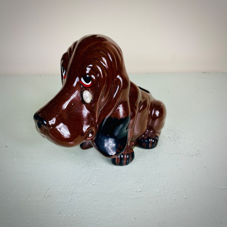 Vintage Enesco Crying Basset Hound Dog Planter - Etsy