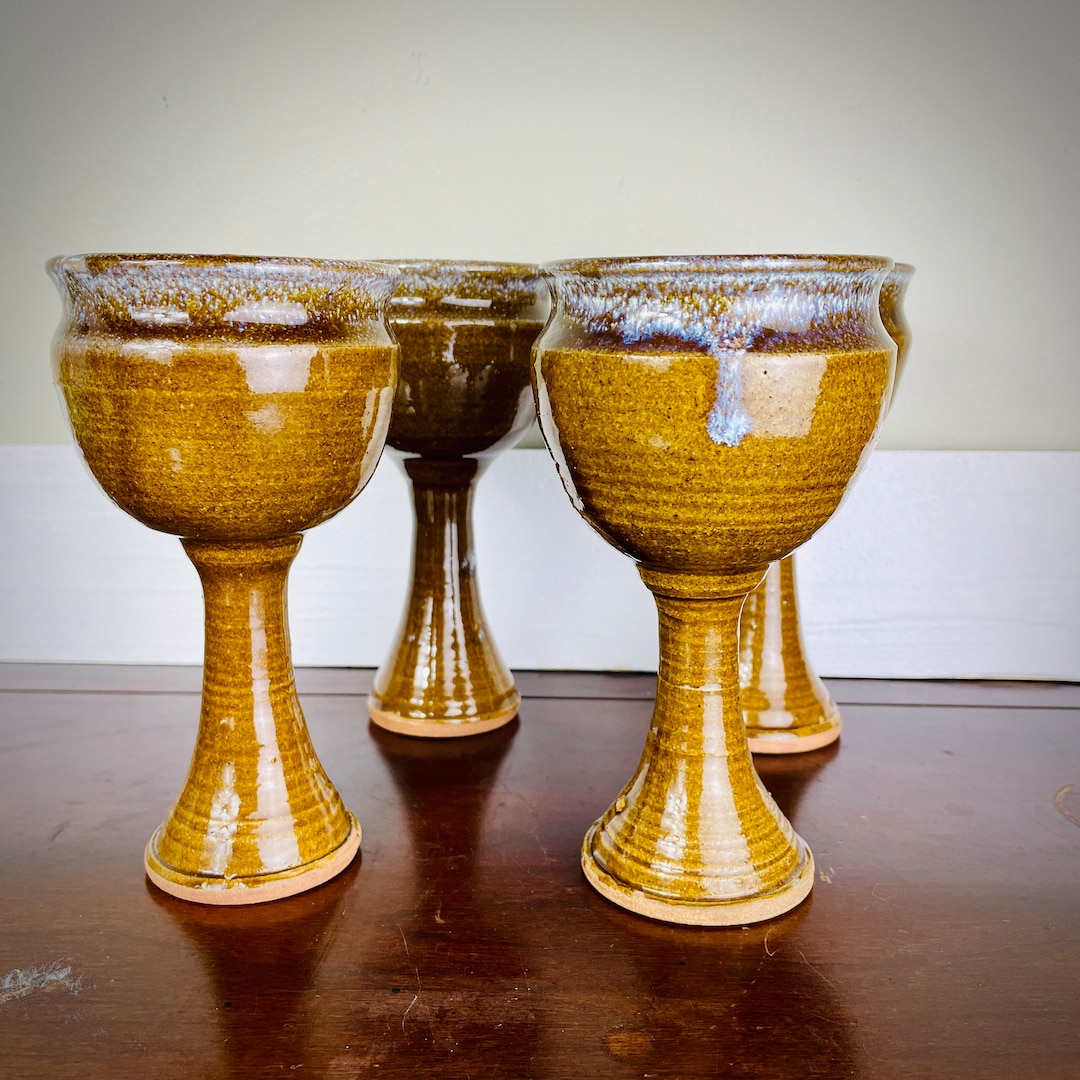Handmade Goblets Set of 4 Fogarty Pottery - Etsy