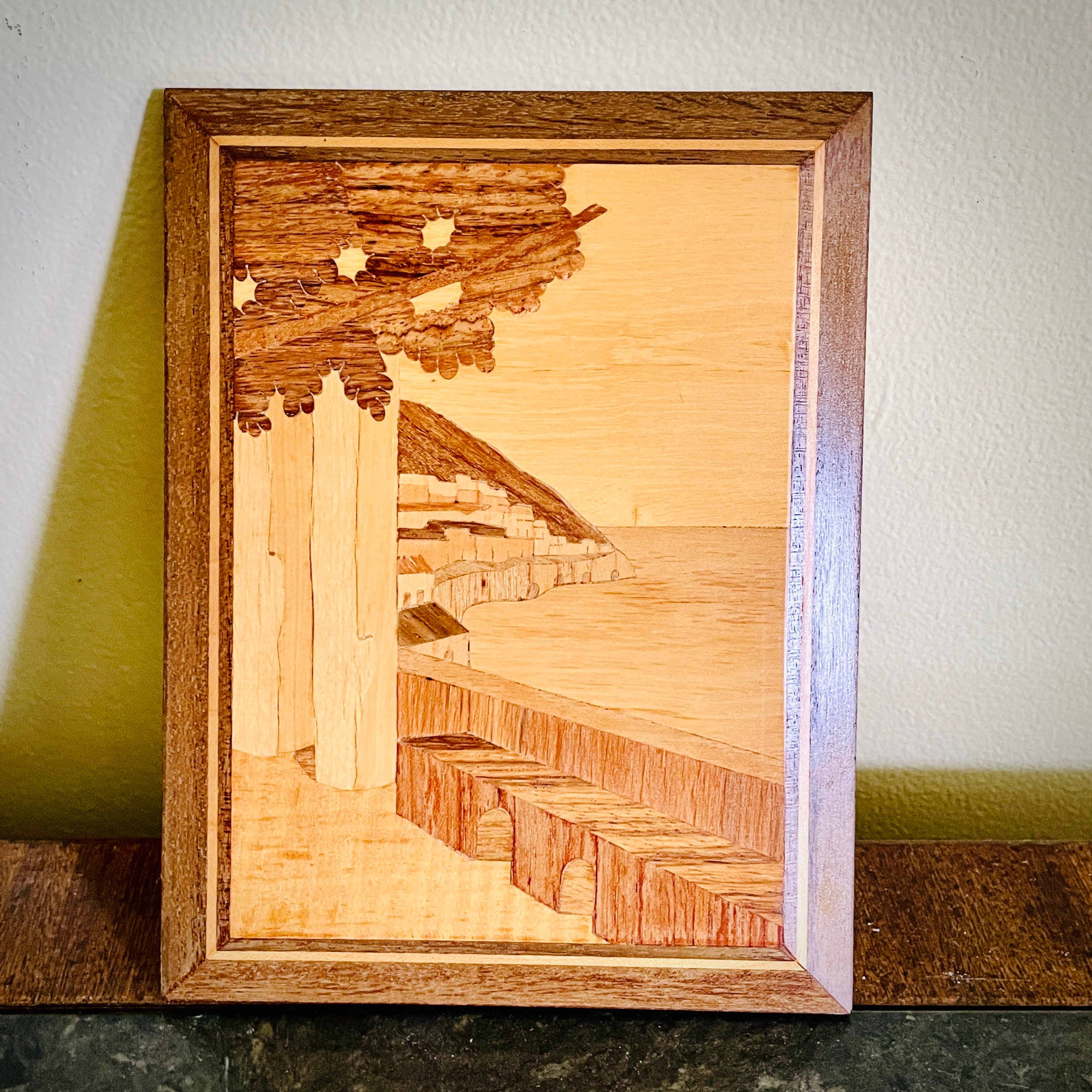 Vintage Italian Inlay Wood Art - Etsy