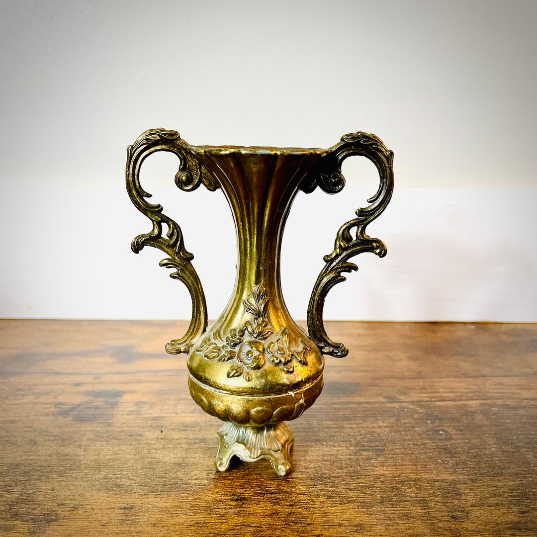 Vintage Italian Brass Urn Bud Vase - Etsy