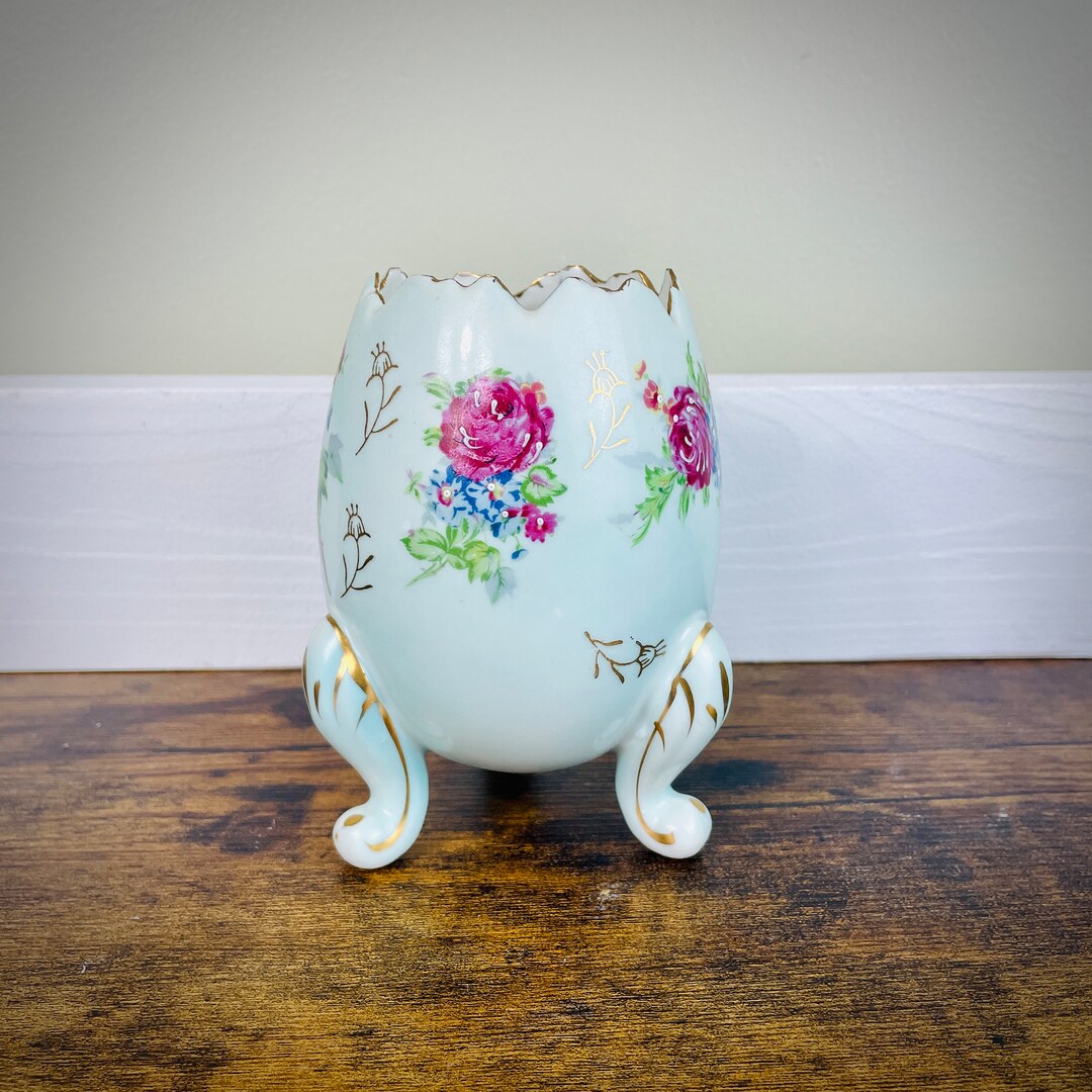 Vintage Napco Ware 3 Footed Floral Egg Planter Vase - Etsy