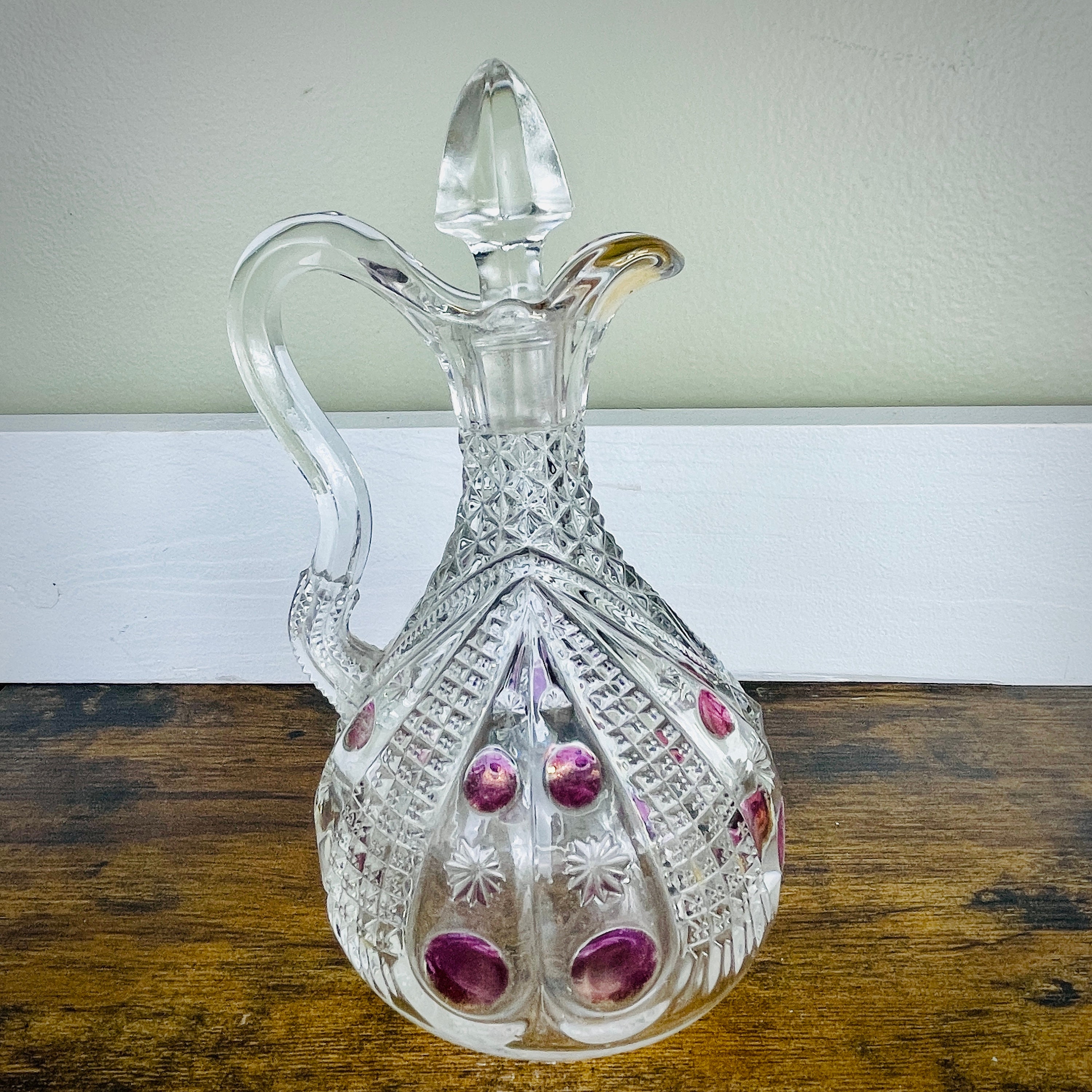 Antique Glass Cruet EAPG US Glass Company Blazing Cornucopia Crystal ...
