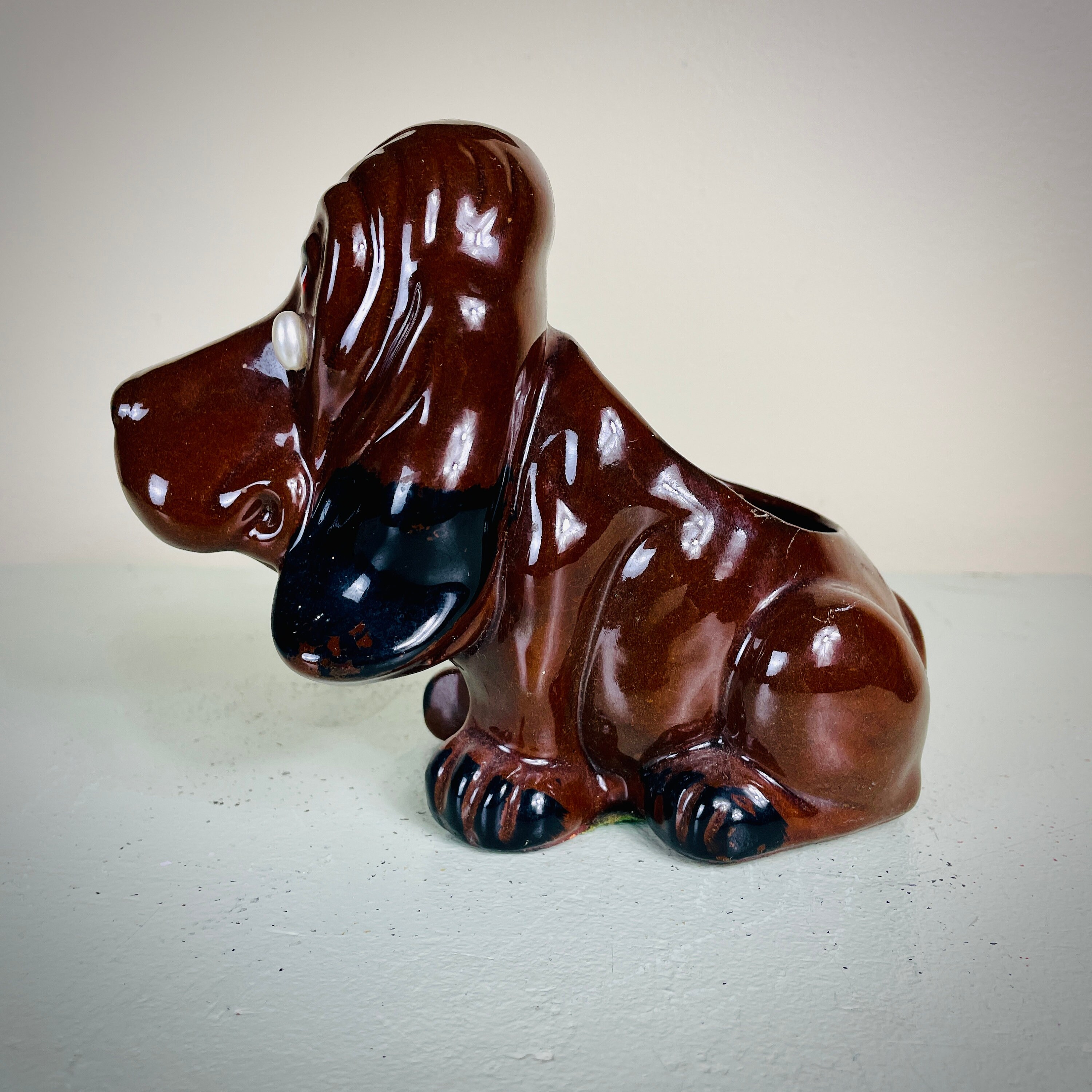 Vintage Enesco Crying Basset Hound Dog Planter - Etsy