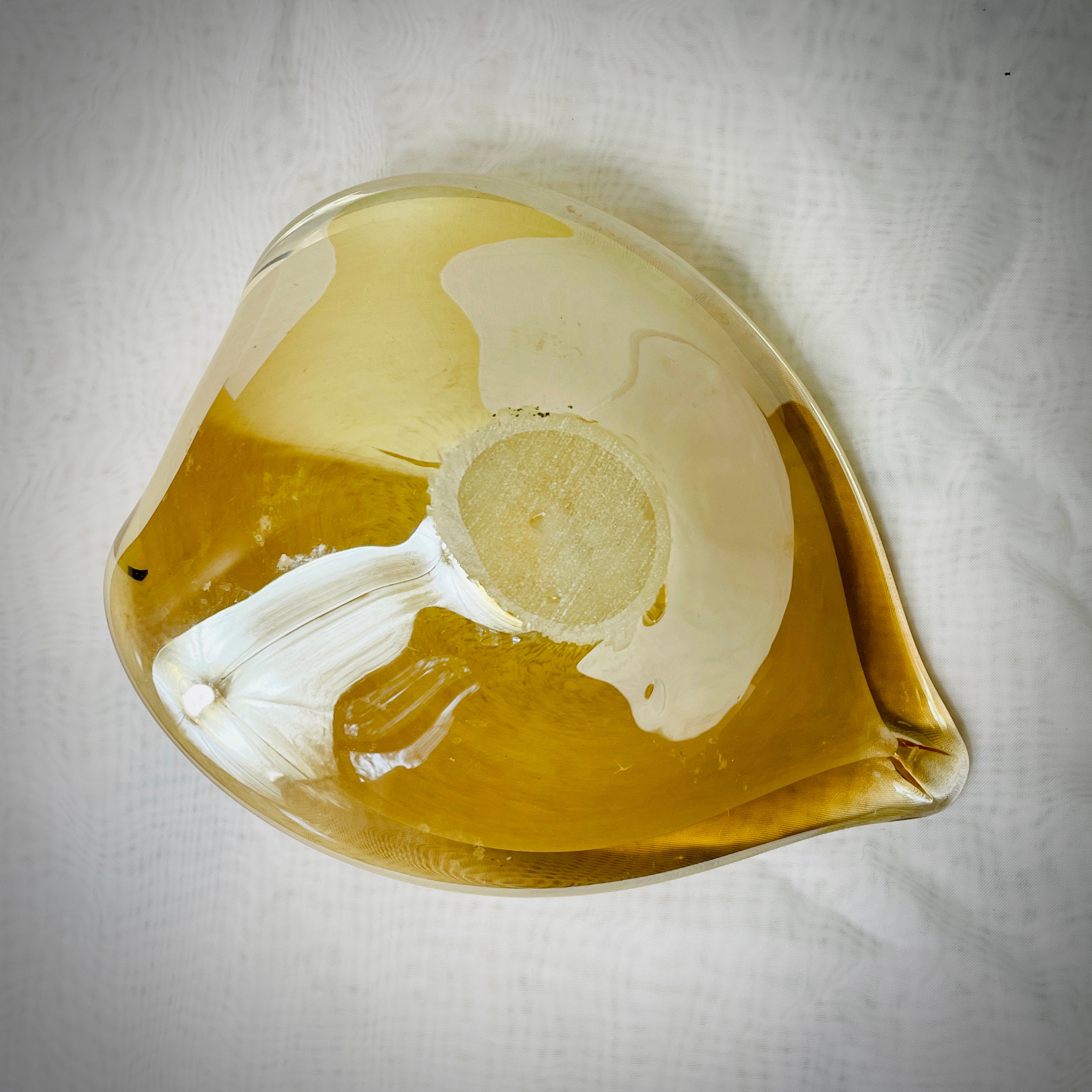 Vintage Linea Astuni Italian Art Glass Iridescent Yellow Dish - Etsy