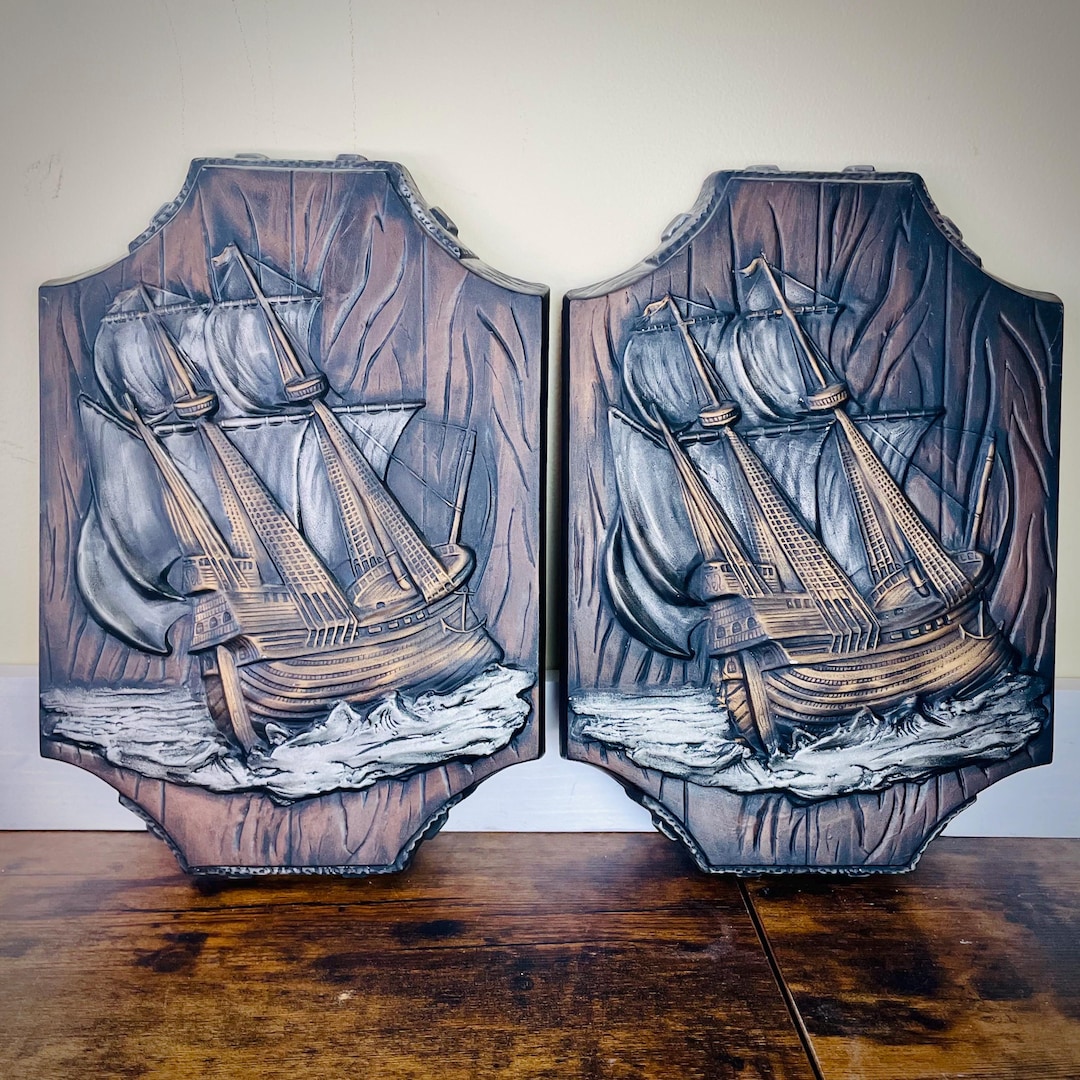 Vintage Nautical Ceramic Wall Plaques 1968 Fres-o-lone Spanish ...