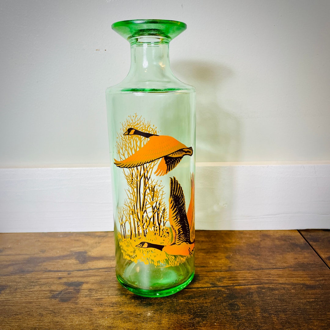 Vintage Old Fitzgerald Bourbon Glass Wildlife Decanter Liquor Bottle ...