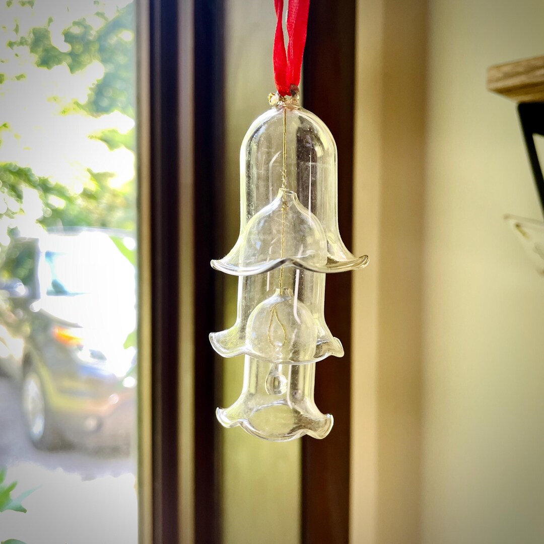 Vintage Clear Glass Nested Bell Christmas Ornaments - Etsy