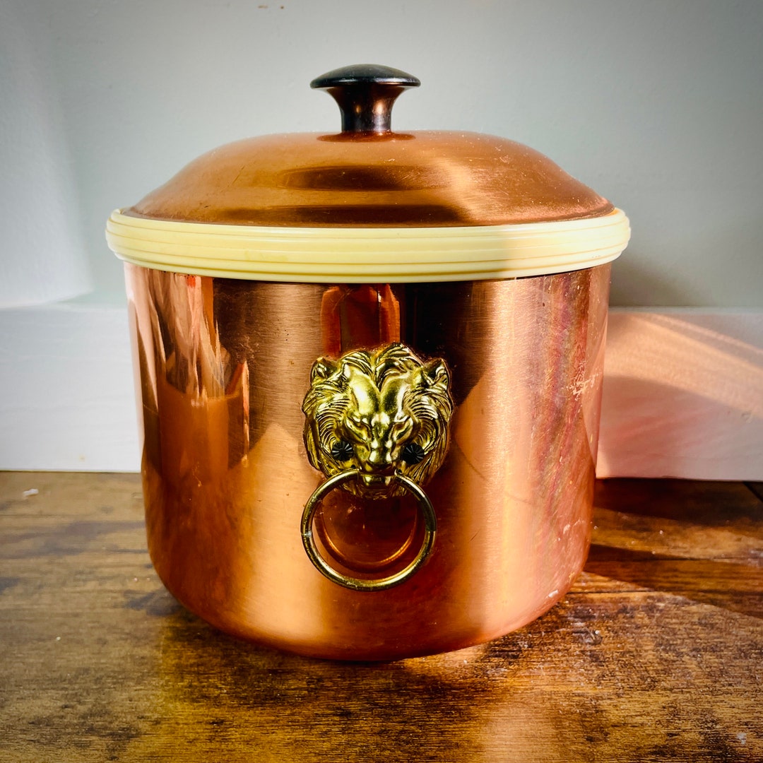 Vintage Coppercraft Guild Copper Ice Bucket With Lion's Head Handles - Etsy