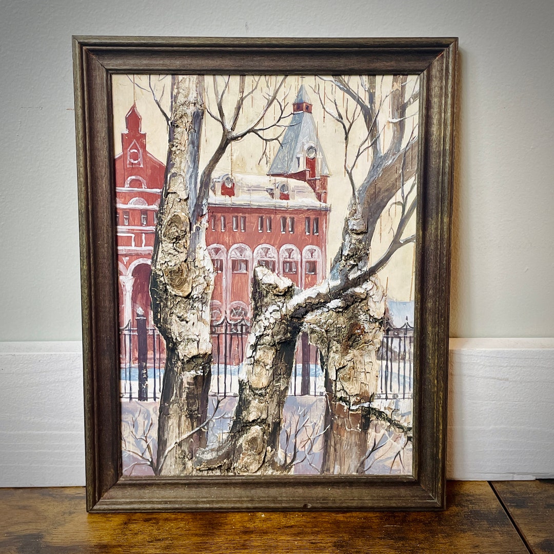 Vintage Russian Painting Framed on Wood Panel - Etsy