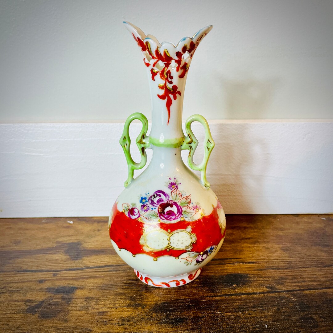 Antique Japanese Handpainted Urn Bud Vase - Etsy
