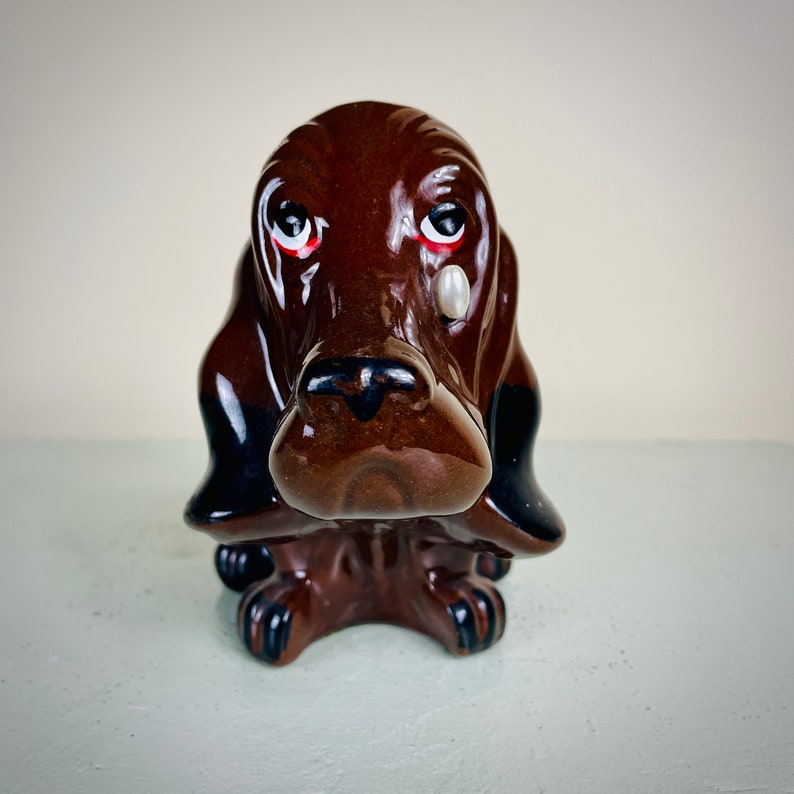 Vintage Enesco Crying Basset Hound Dog Planter - Etsy