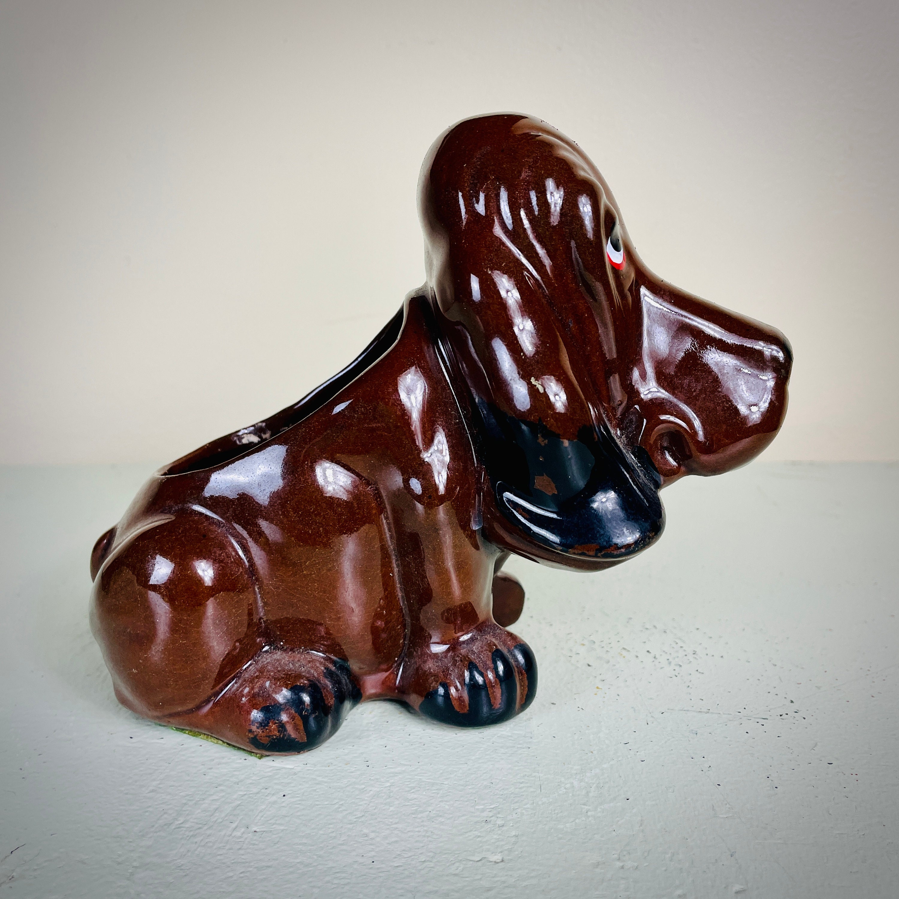 Vintage Enesco Crying Basset Hound Dog Planter - Etsy