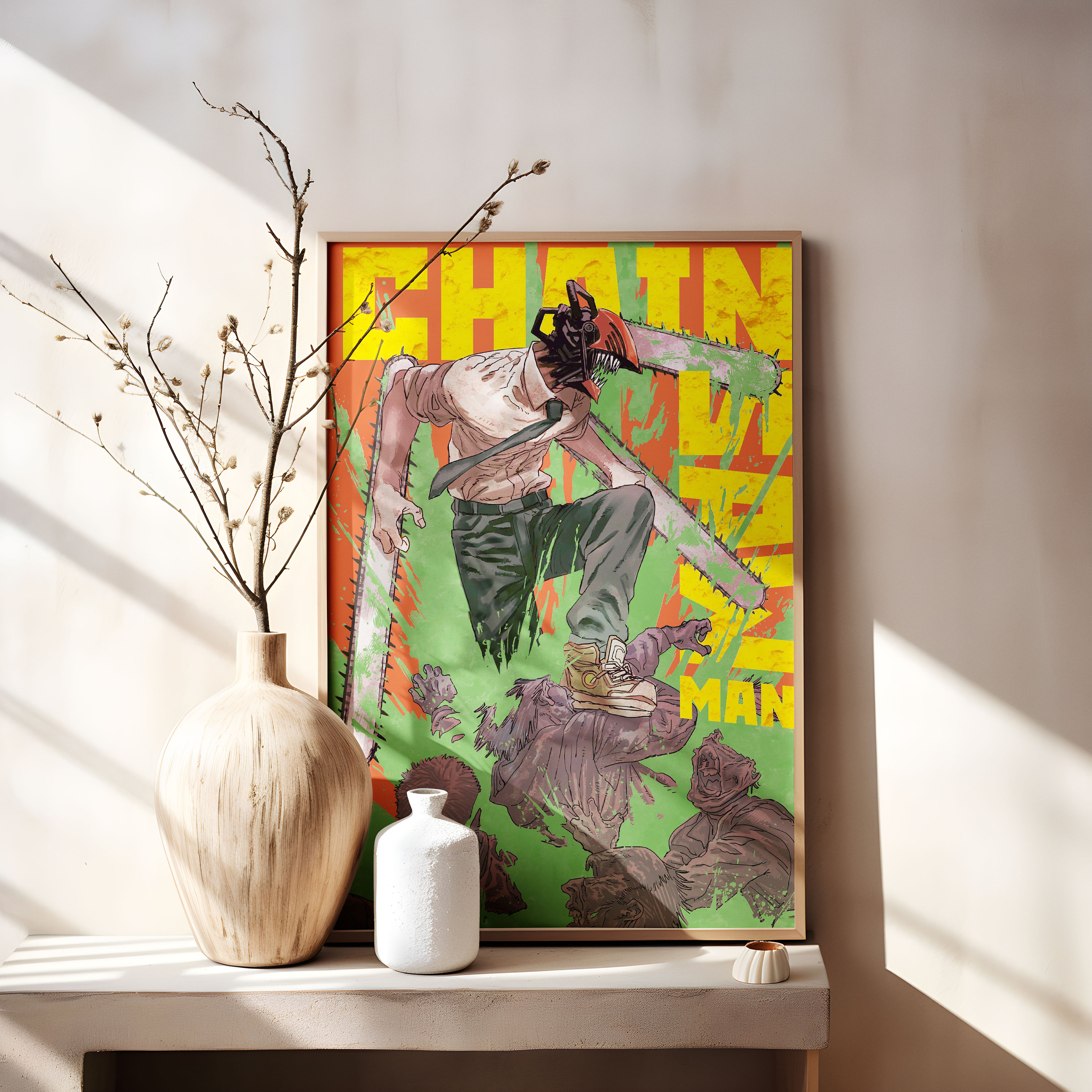 Chainsaw Man Manga Cover Poster, Popular Japanese Anime Digital Print ...