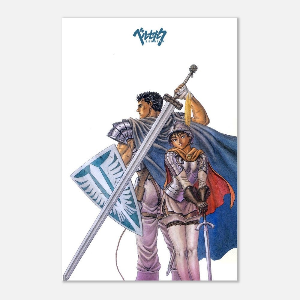 Berserk Manga Poster Featuring Guts and Casca, Collectible Japanese ...