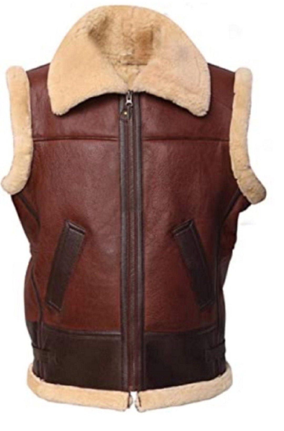 Real B3 Bomber Pilot Flying Real Fur Shearling Sheepskin Aviator ...