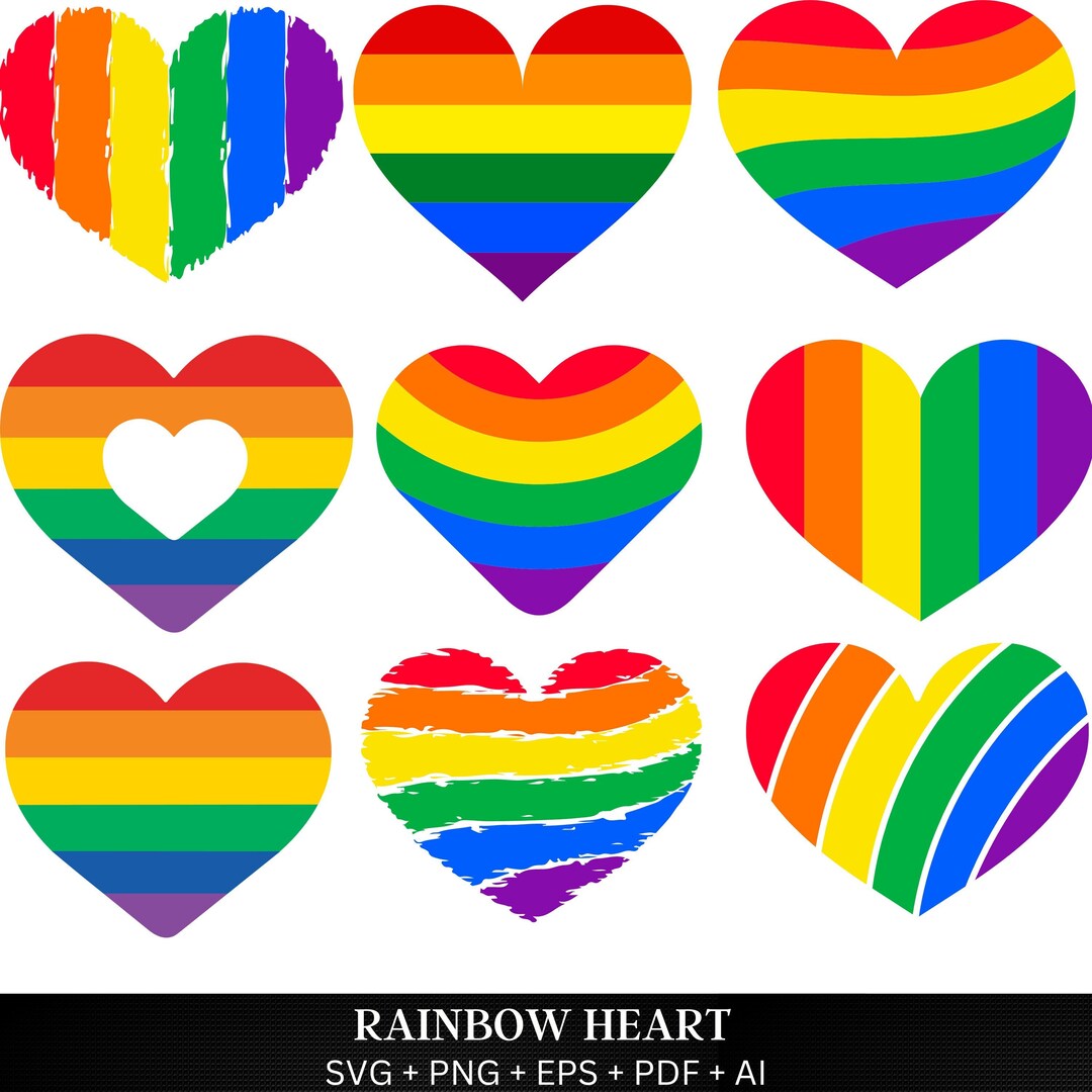 Buy Rainbow Heart SVG for Cricut, Heart Svg for Commercial Use, Online ...
