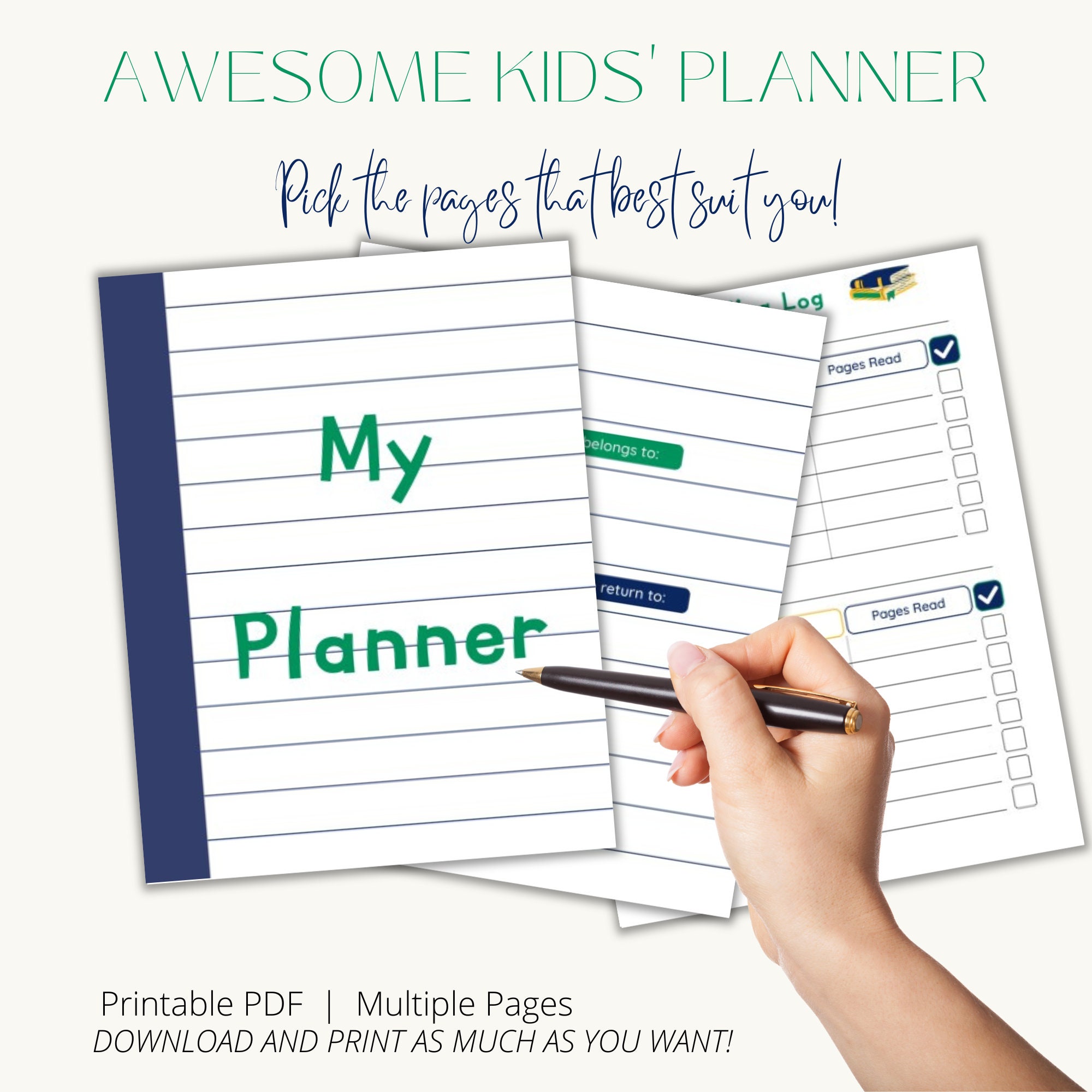 Printable Kids Planner, Customizable Homeschool Organizer - Etsy