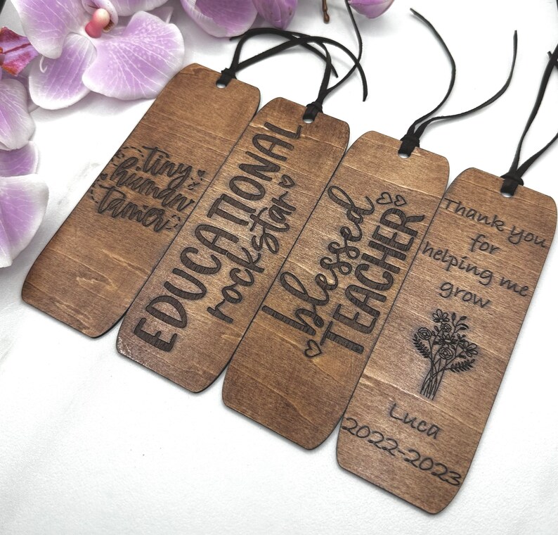 Personalized Teacher Appreciation Wooden Bookmarks - Etsy