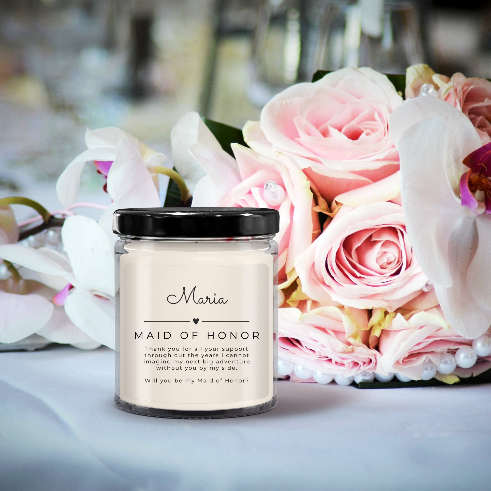 Will You Be My Maid of Honor, Maid of Honor Candle, Personalized ...