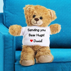 Personalized Get Well Soon Teddy Bear, Custom Teddy Bear, Get Well Gift ...