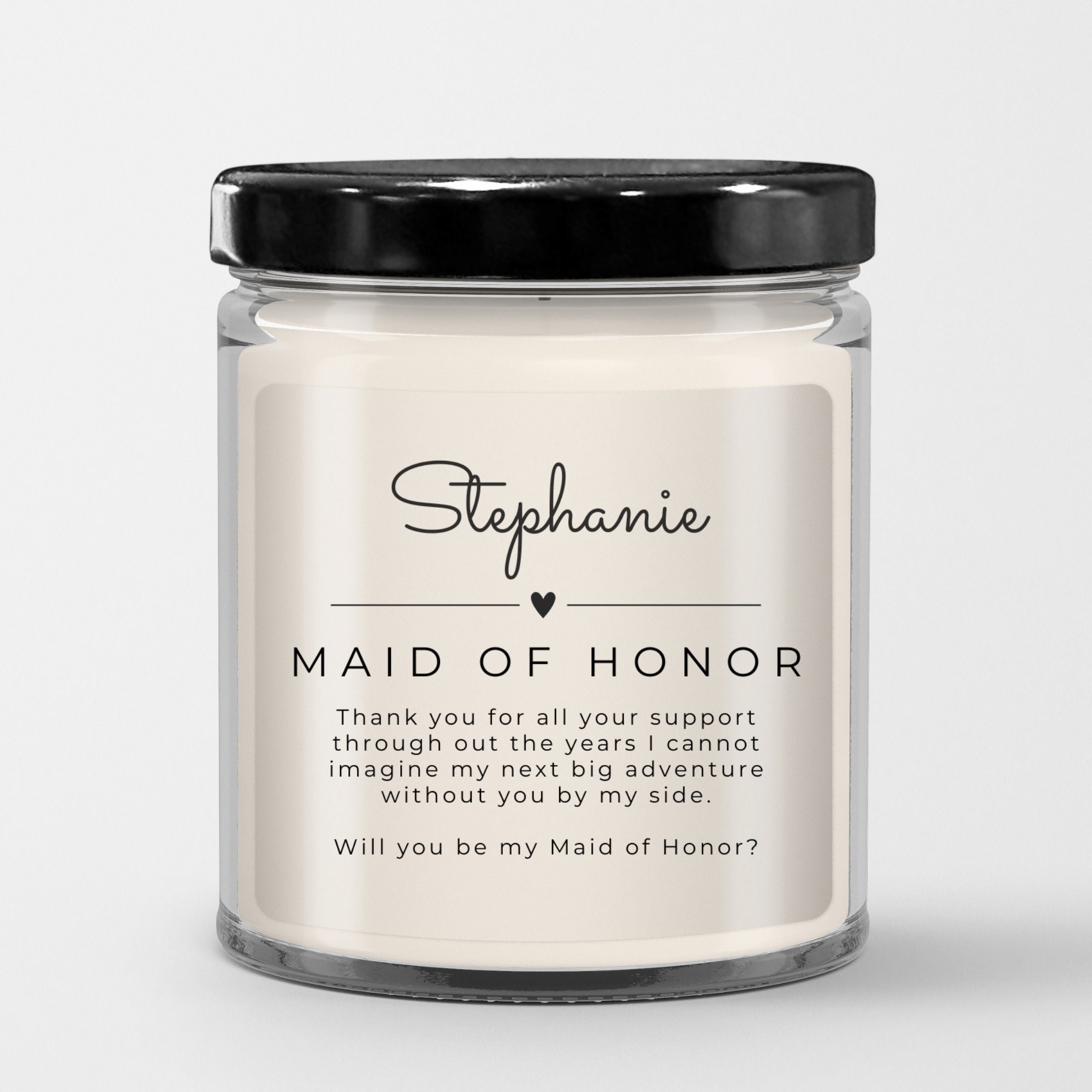 Will You Be My Maid of Honor, Maid of Honor Candle, Personalized ...