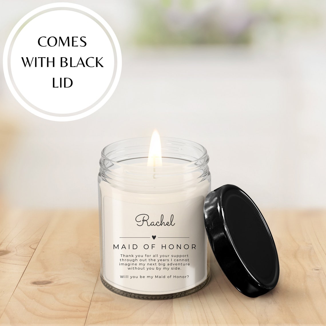 Will You Be My Maid of Honor, Maid of Honor Candle, Personalized ...