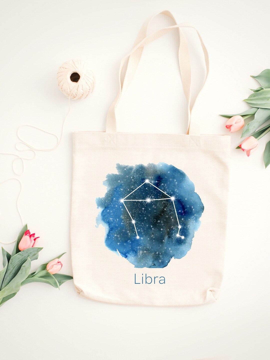 Libra Constellation Zodiac Tote Bag 100% Cotton Stars, Astrology ...