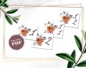 Printable Foldable Table Numbers - Etsy