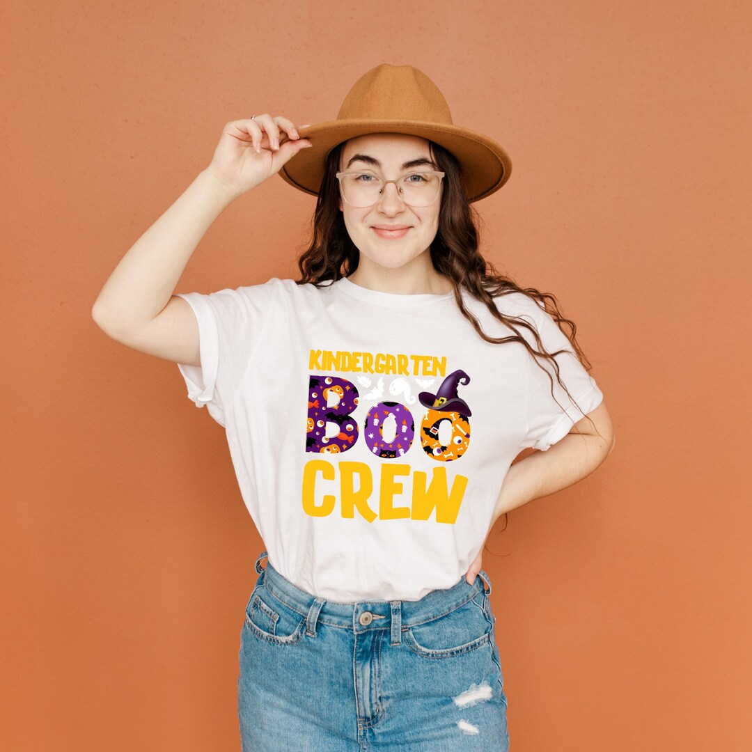 Teacher Halloween, Kindergarten Boo Crew T- Shirt, Teacher Halloween ...