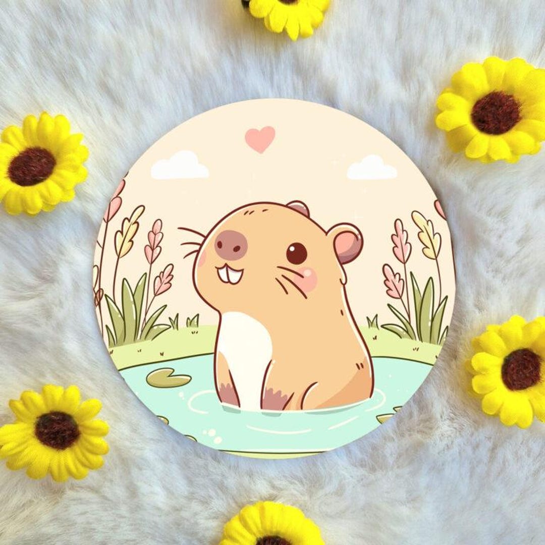 Capybara Soft Coaster With Rubber Bottom - Etsy