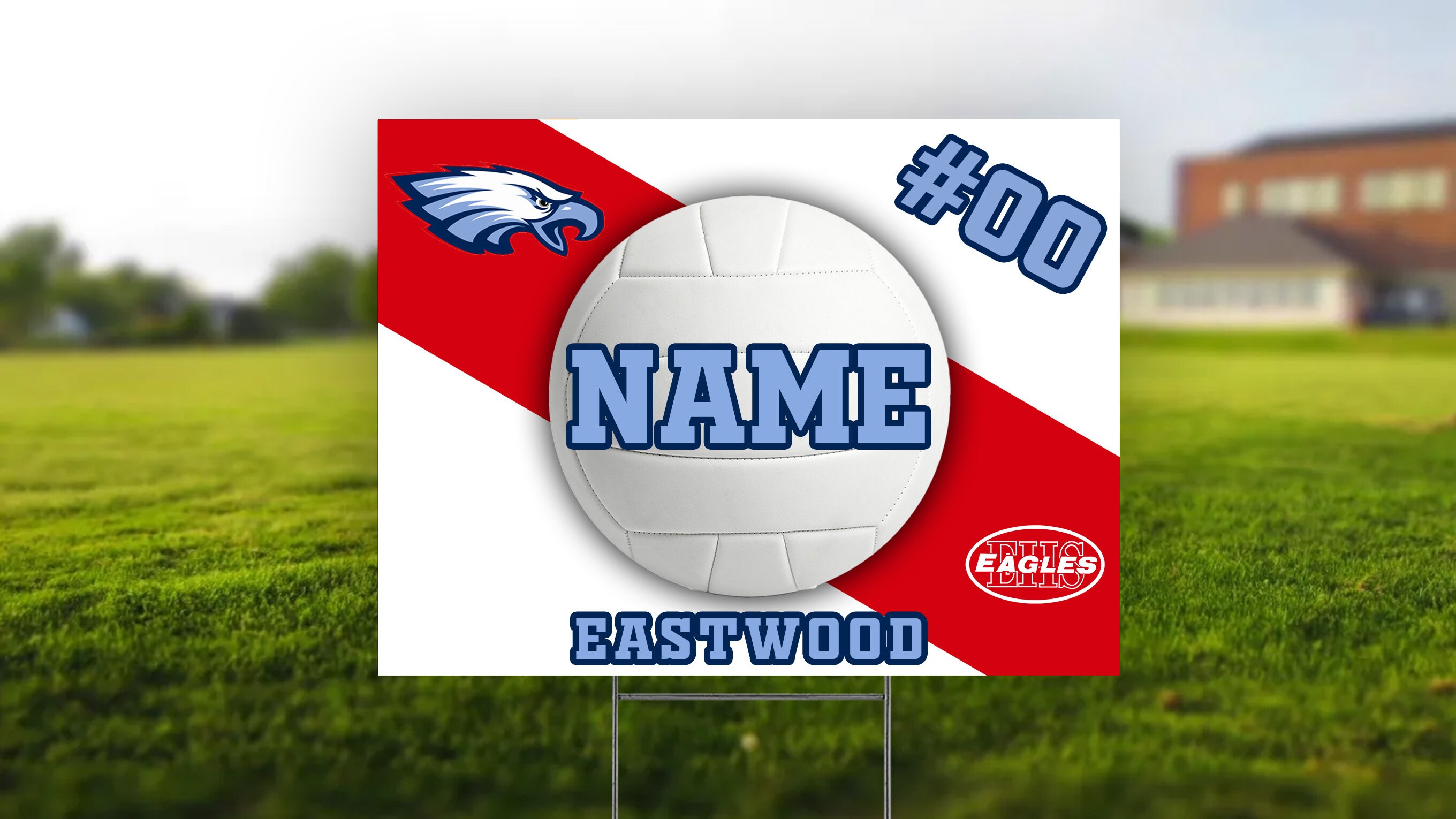 Personalized Sports Lawn Sign, 18" X 24" Football, Soccer, Volleyball ...