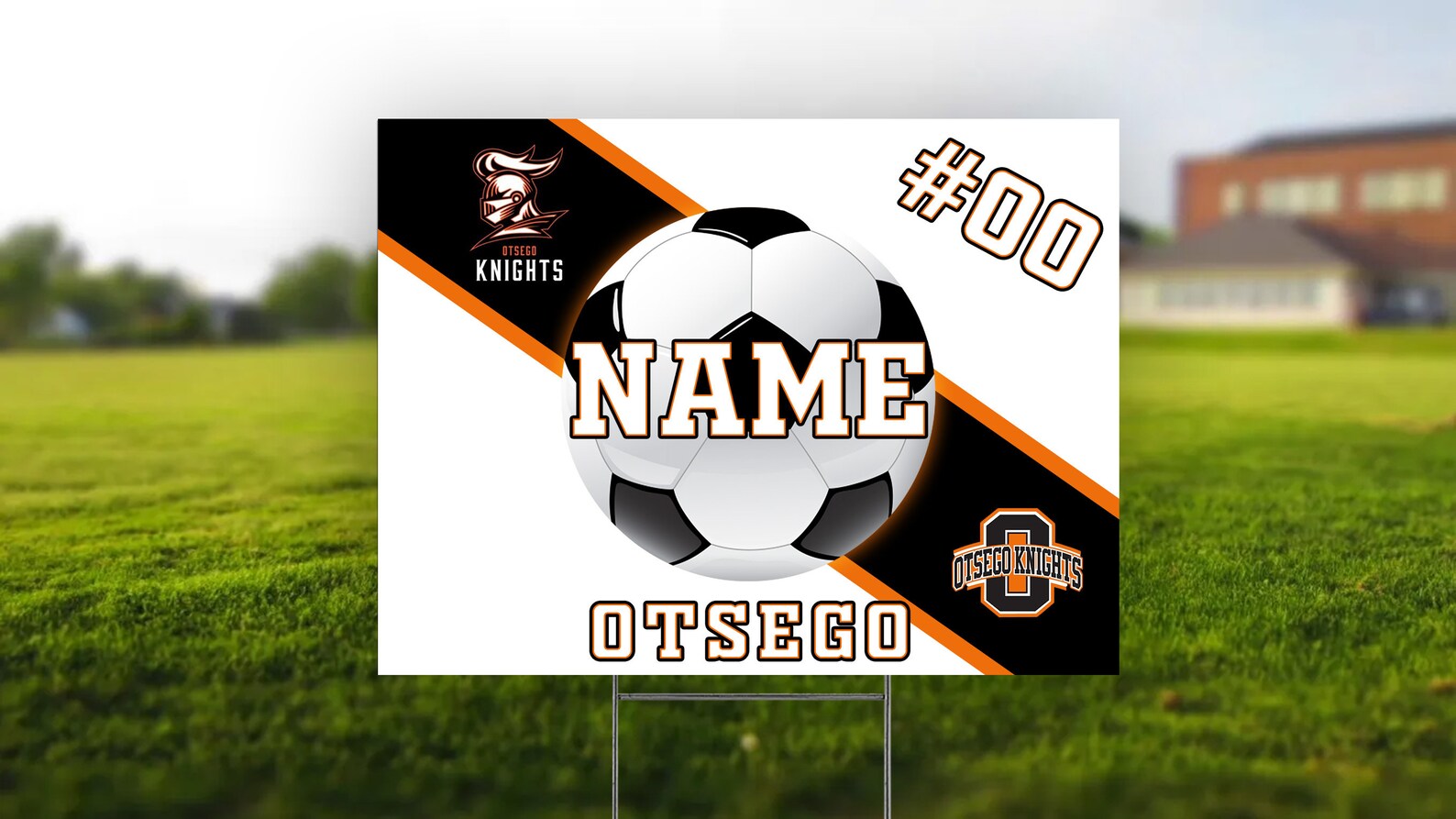 Personalized Sports Lawn Sign, 18" X 24" Football, Soccer, Volleyball ...