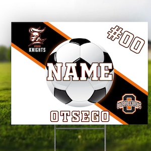 Personalized Sports Lawn Sign, 18" X 24" Football, Soccer, Volleyball ...