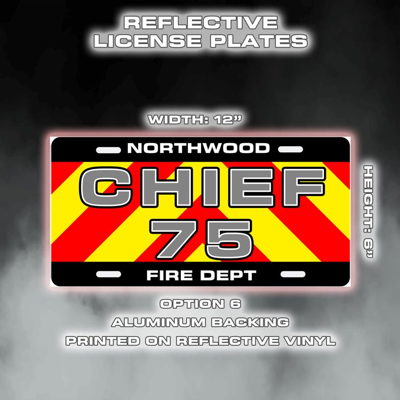 Custom Fire Department Reflective License Plate – High-visibility ...