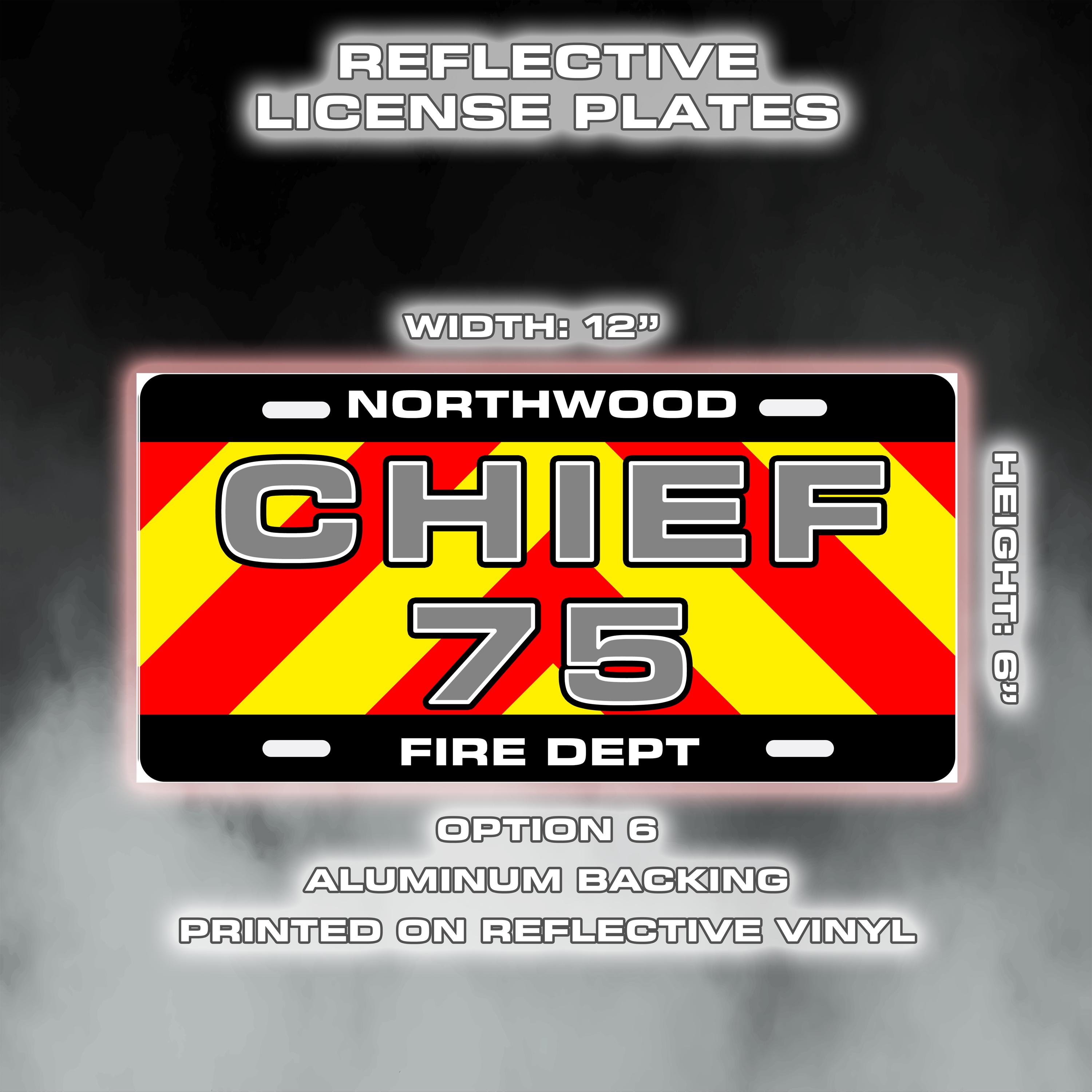 Custom Fire Department Reflective License Plate – High-visibility ...