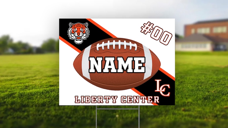 Personalized Sports Lawn Sign, 18" X 24" Football, Soccer, Volleyball ...