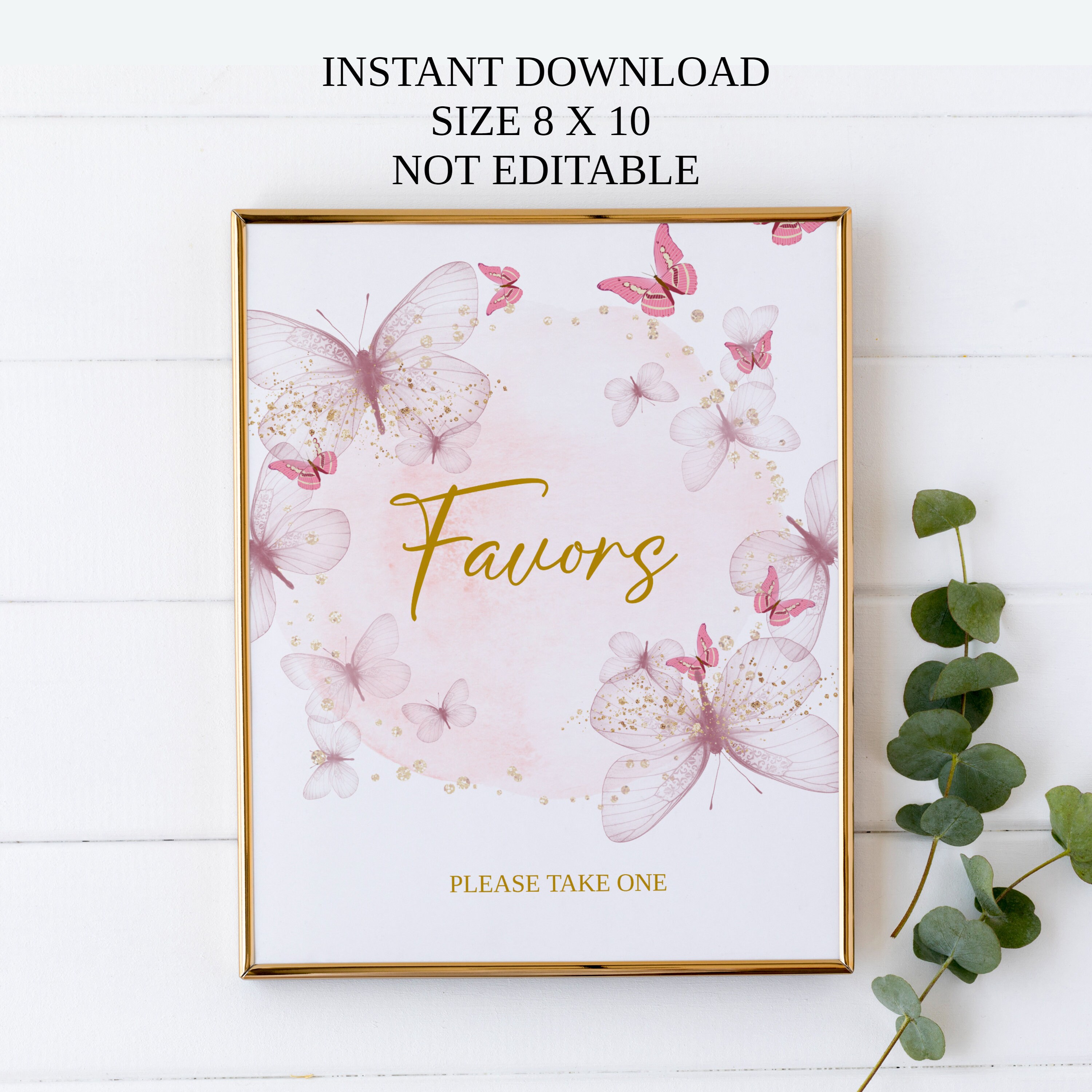 Pink Butterfly Favors Sign Butterfly Baby Shower Sign - Etsy