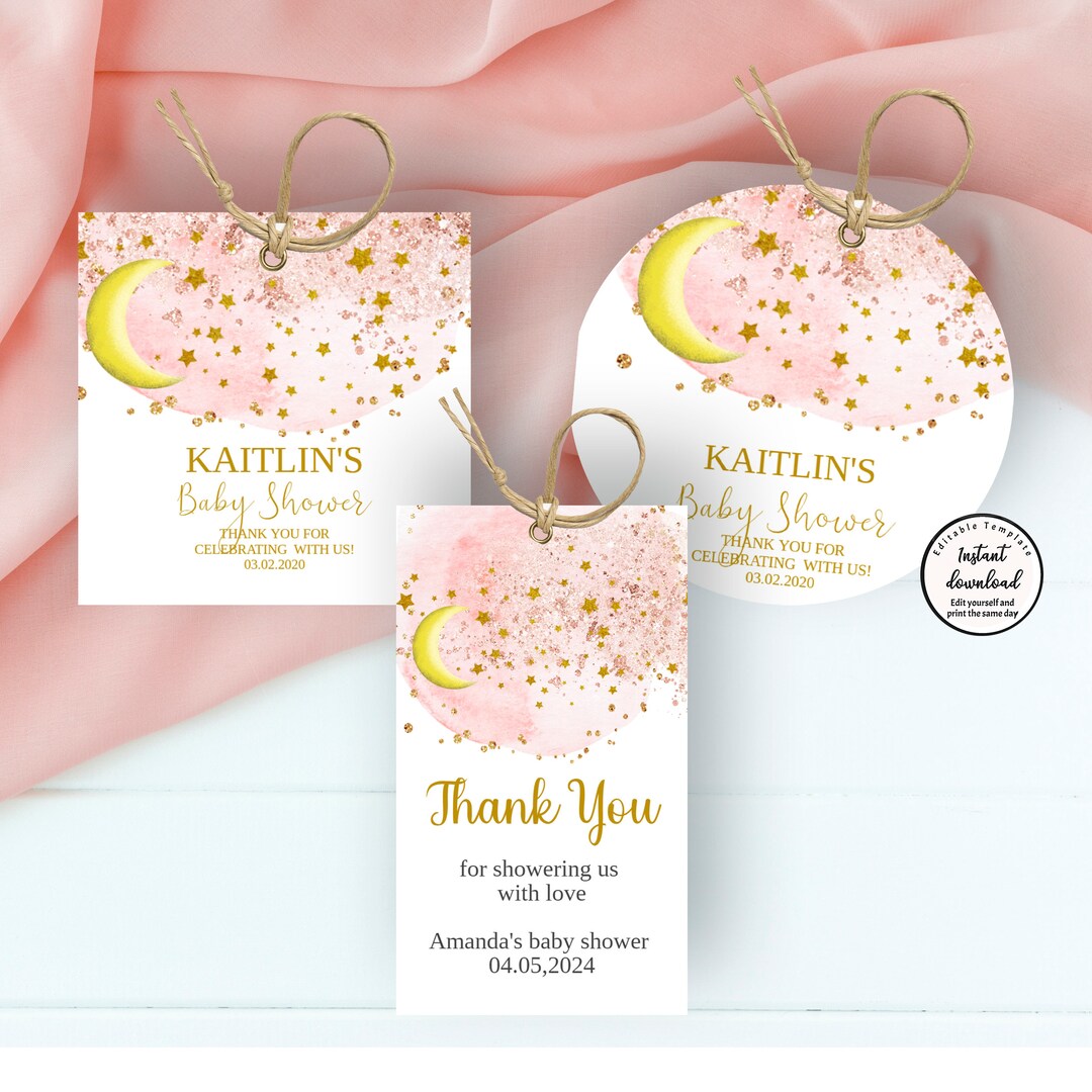 Editable Twinkle Twinkle Little Star Favor Tags 1st Birthday - Etsy