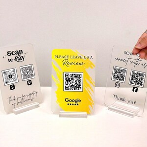 Business Social Media QR Code Sign, Mini QR Display Sign, Scan to ...