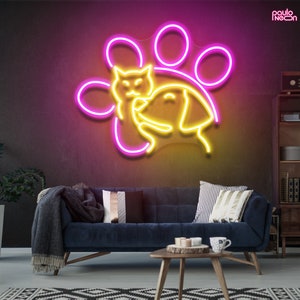 Dog and Cat Neon Sign Custom Custom Neon Sign Dog Pet Shop - Etsy