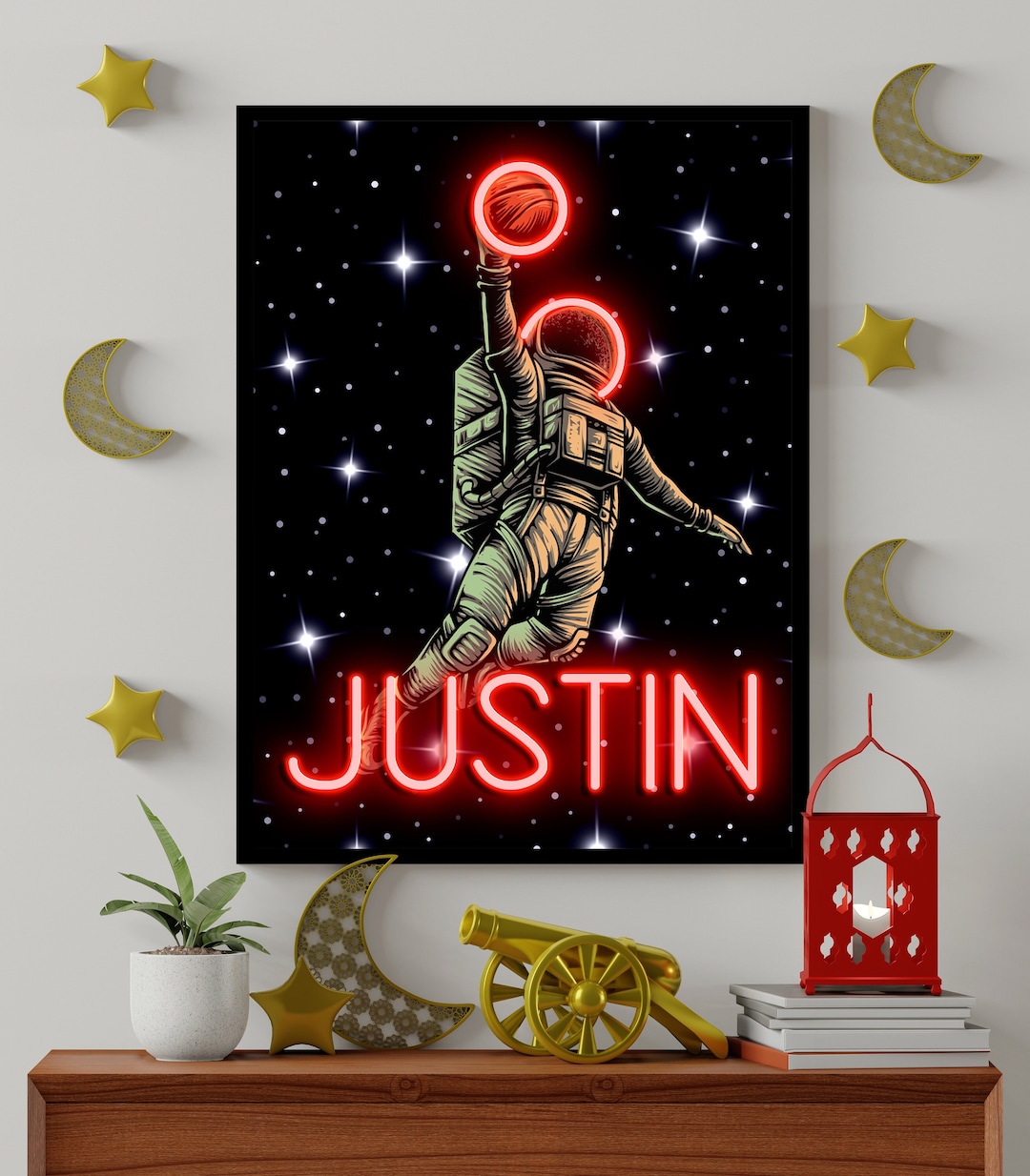 Astronaut Frame Neon Sign, Astronaut Wall Decor, Neon Sign Custom ...