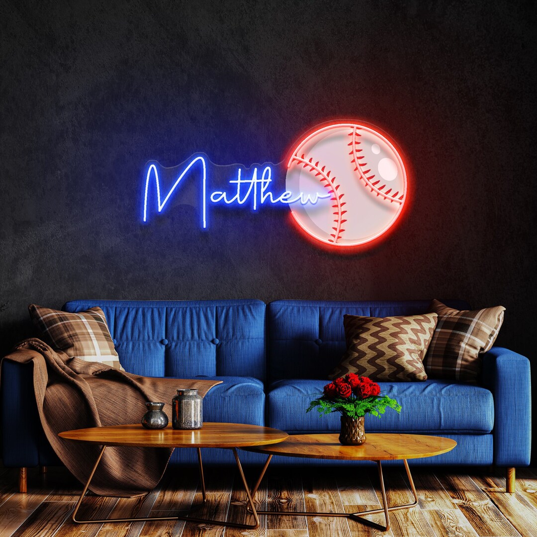 Personalized Gift for Kids Boy, Baseball Neon Sign Custom Neon Sign ...